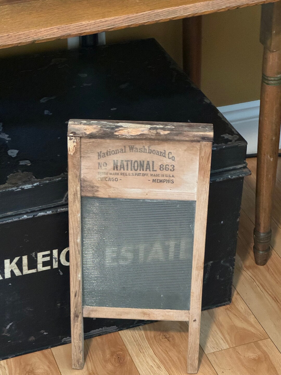 Vintage National Washboard Co Wood and Glass Washboard Lingerie Glass ...