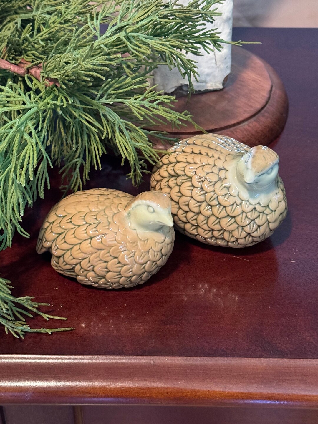 Great Color on This Vintage Bird Pair Ceramic Quail Figurines Andrea by ...