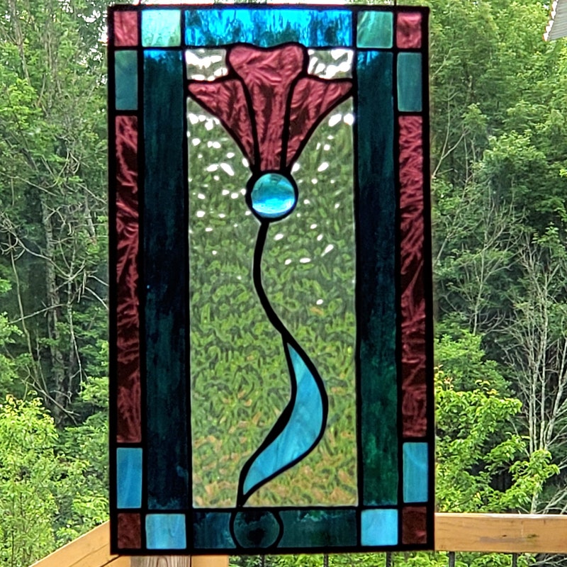 Aqua Stained Glass - Etsy