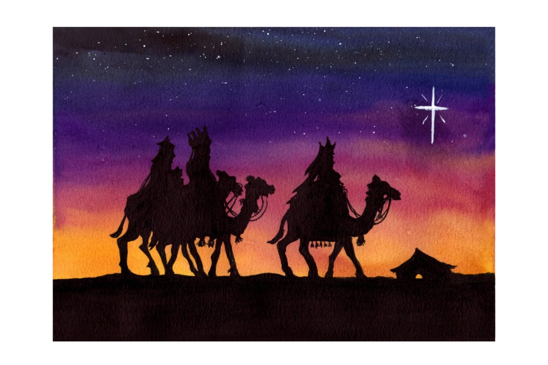 Watercolor Three Wise Men Print | Wise Man Christmas Art | Beautiful ...