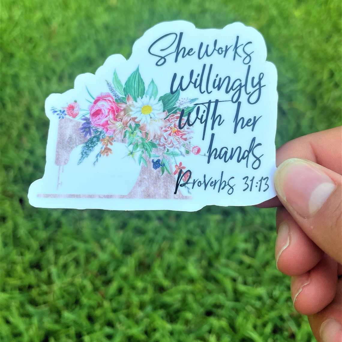 Sewing Machine Sticker Proverbs 31:13 Sticker Christian - Etsy