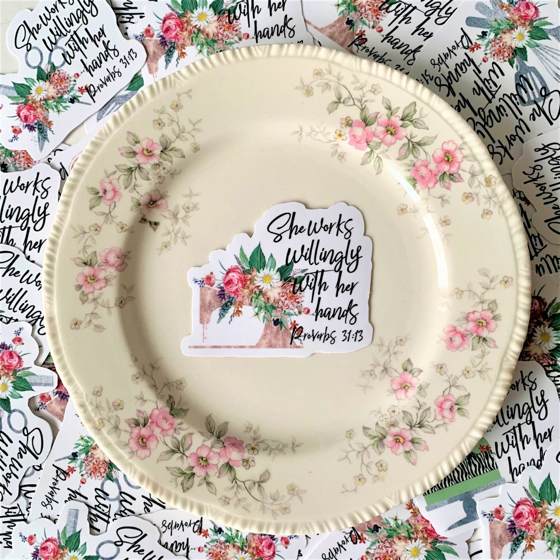 Sewing Machine Sticker | Proverbs 31:13 Sticker | Christian Sticker ...