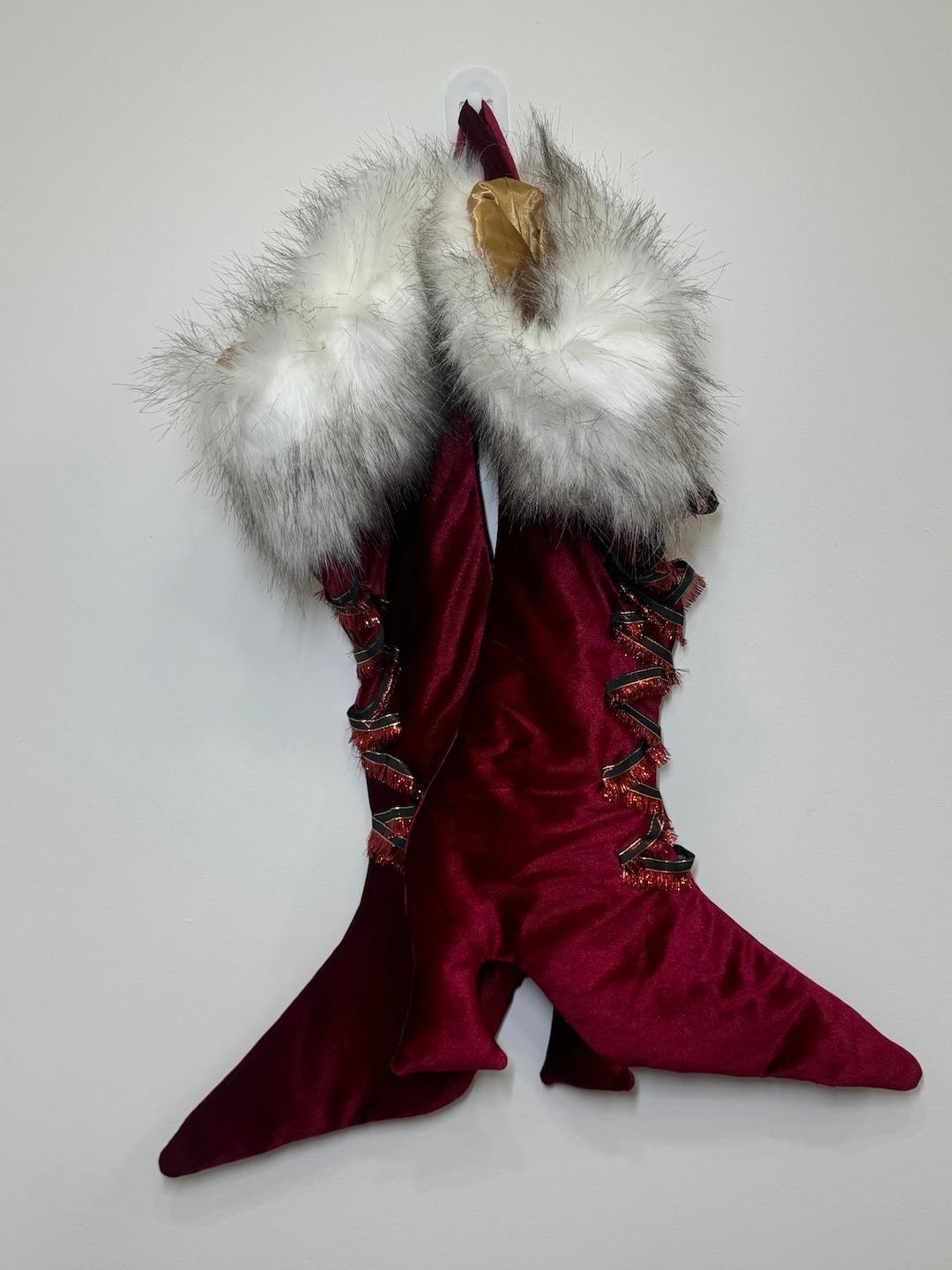 Pair of Luxury Red Glamour Velvet Christmas Stocking Boots - Etsy