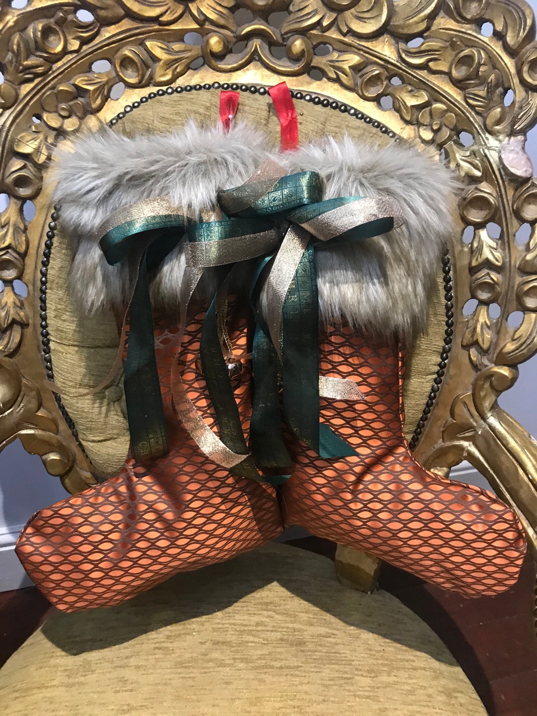 Luxury Pair of Bespoke Copper Fabric & Faux Fur Christmas Stockings - Etsy