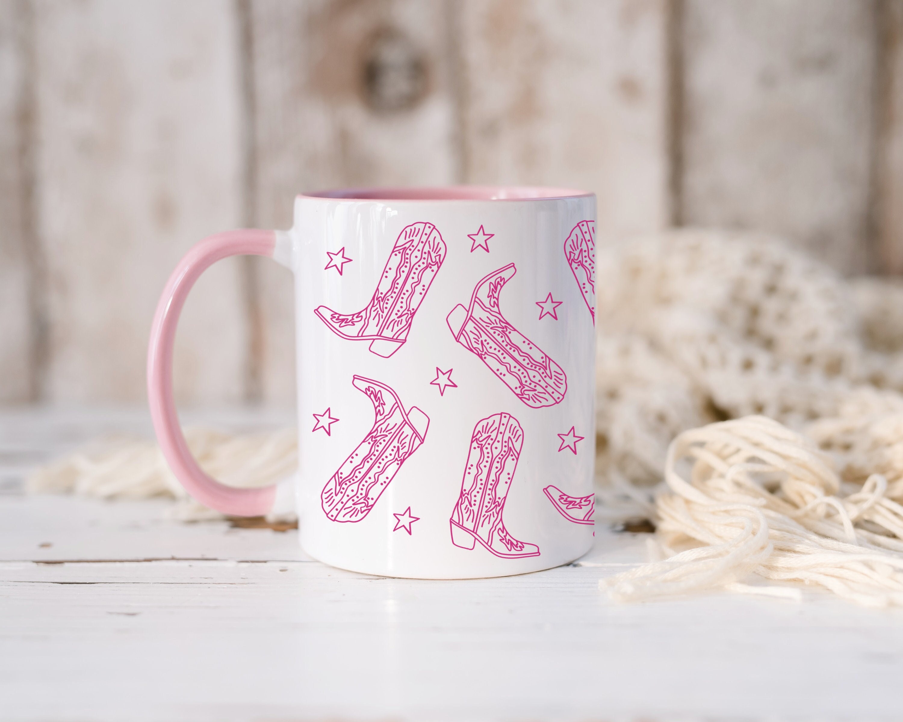 Cowgirl Boots Coffee Mug, Cute Country Ceramic Mug, Western Vibes ...