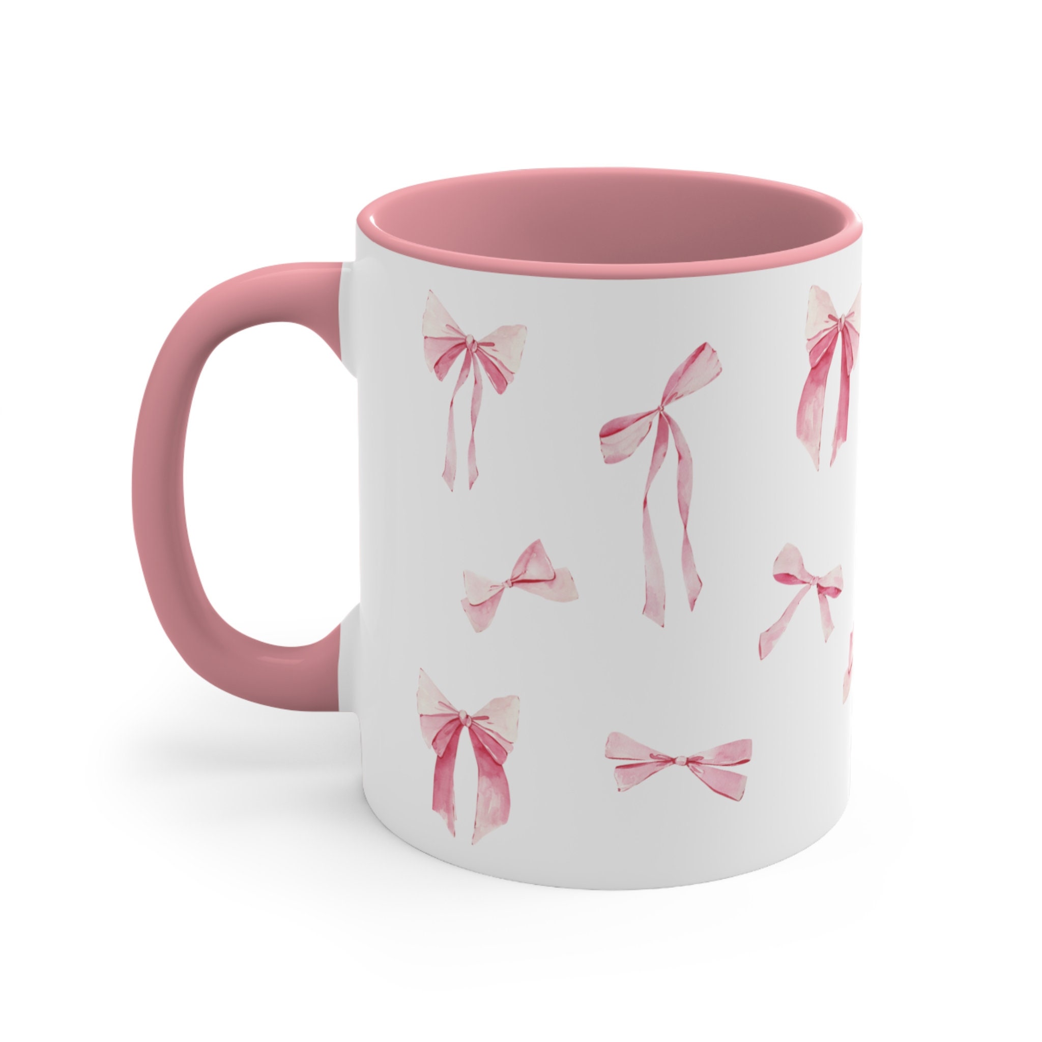 Pink Bows Mug, Coquette Aesthetic Bow Coffee Mug, Coquette Gift, Cute ...