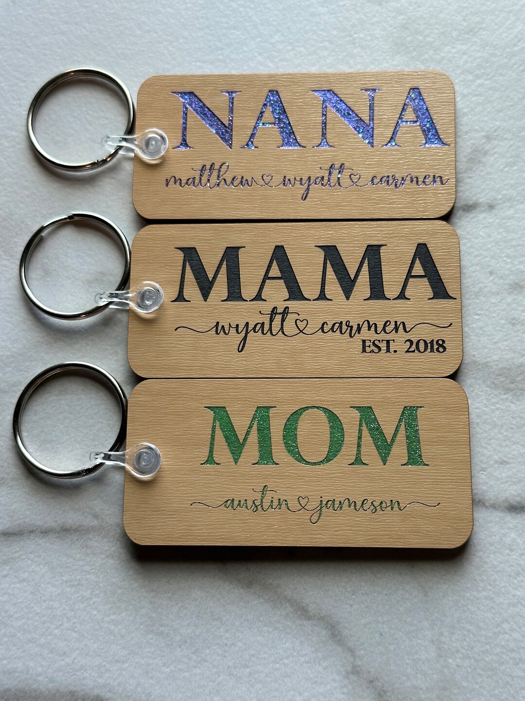 Personalized Mom Keychain With Kids Names - Etsy