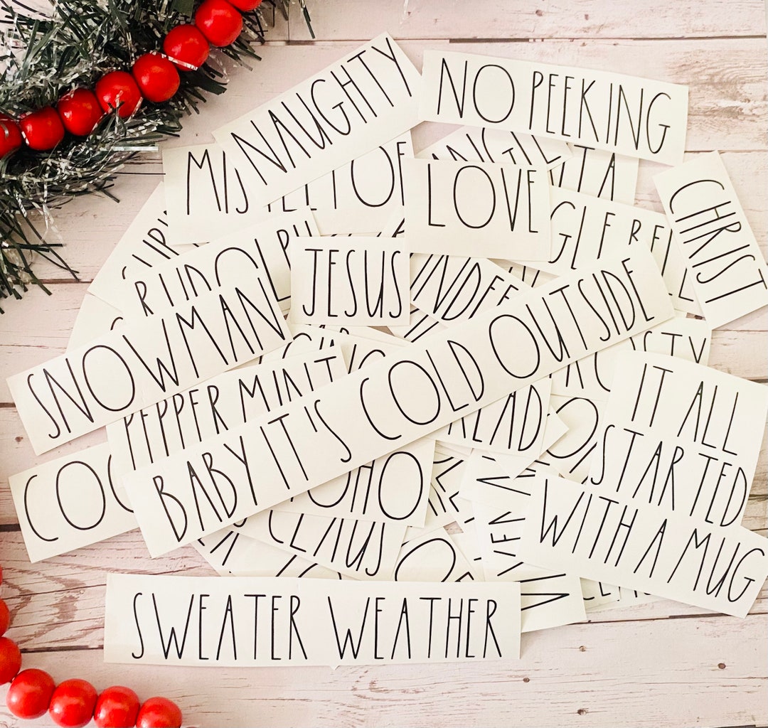 Set of 50 Rae Dunn Inspired Christmas Permanent Decals - Etsy