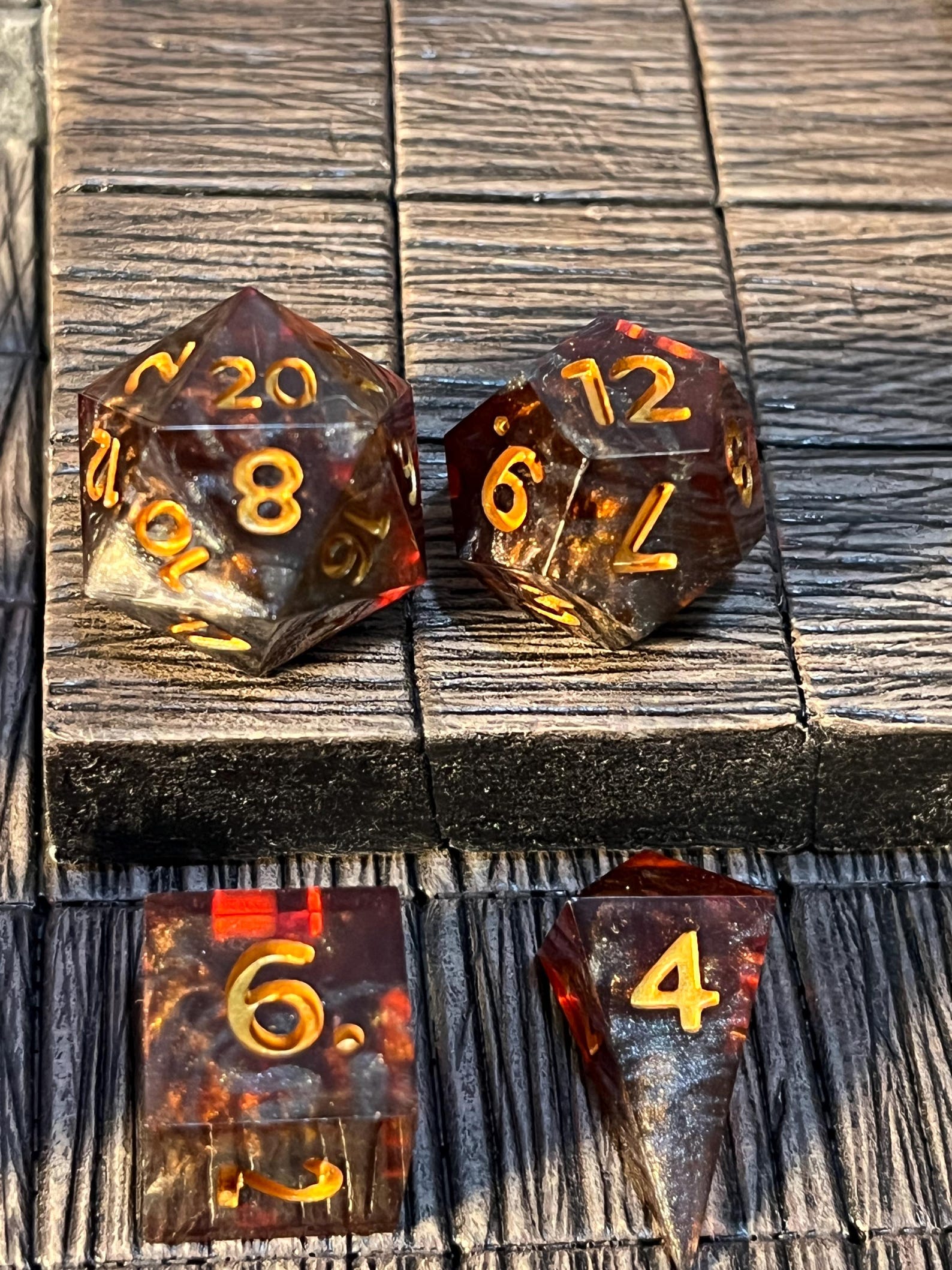 Standard Dnd Dice Set - FLAWED D12 - Captured Fireball - D20, D12, D10 ...