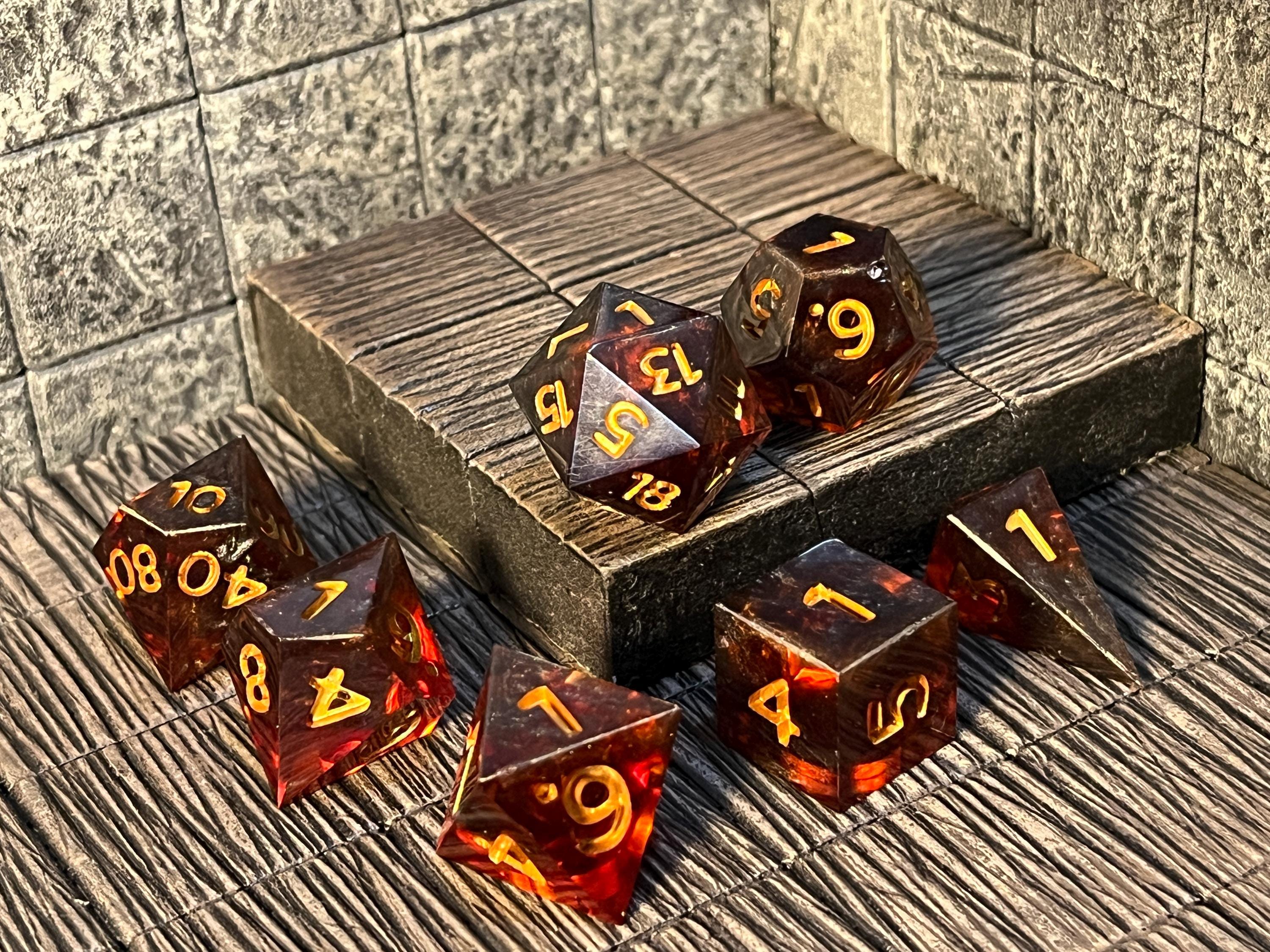 Standard Dnd Dice Set - FLAWED D12 - Captured Fireball - D20, D12, D10 ...