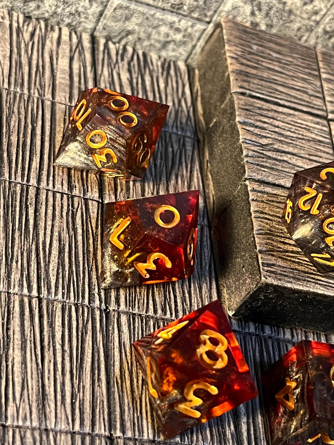 Standard Dnd Dice Set - FLAWED D12 - Captured Fireball - D20, D12, D10 ...