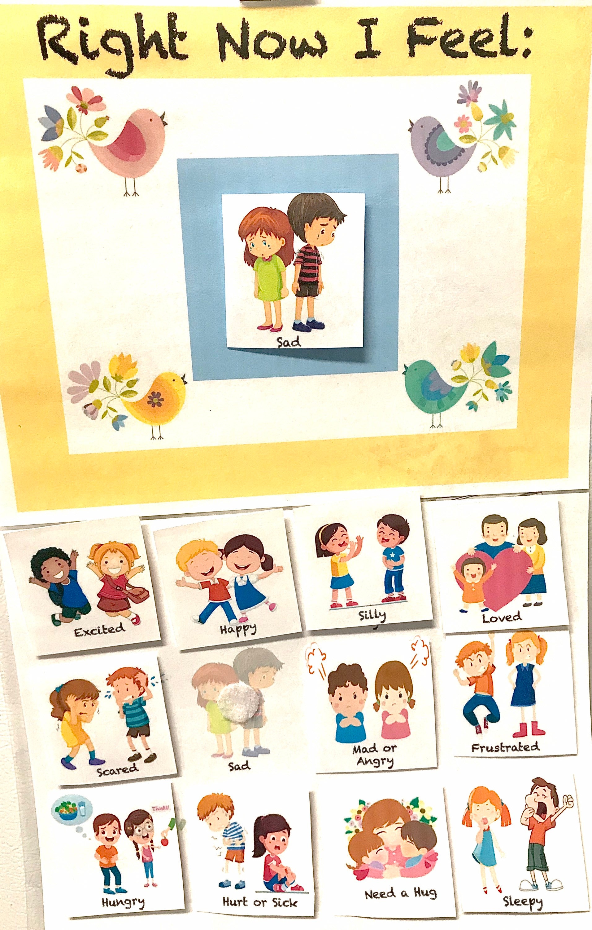 Feelings / Emotion Chart 17x11 W/velcro - Etsy