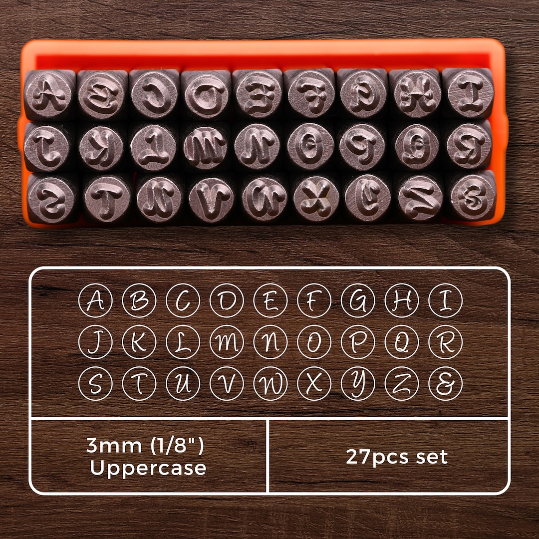 3mm Lowercase Handwritten Metal Stamp, Uppercase Cute Cartoon Font ...