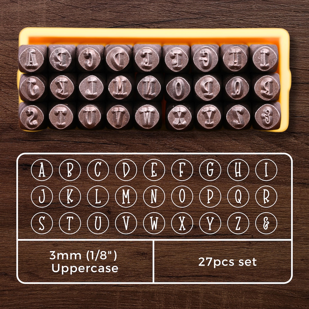 3mm Lowercase Handwritten Metal Stamp, Uppercase Cute Cartoon Font ...