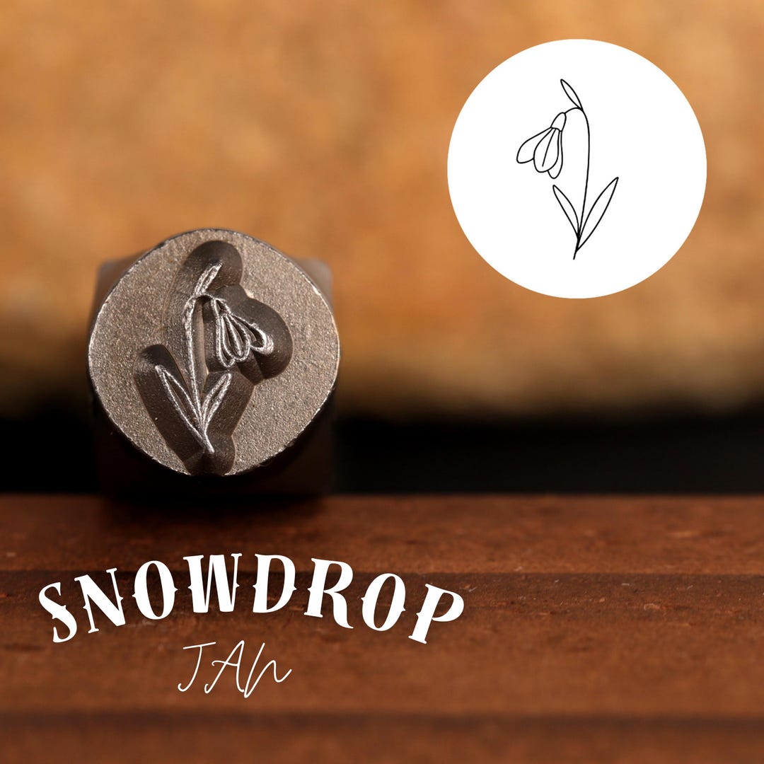 Metal Design Stamp, Birthday Flower January Snowdrop, Metal Stamping ...
