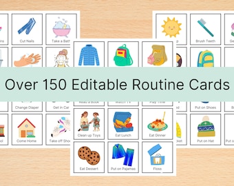 Editable Kids Daily Routine Cards Daily Visual Schedule Daily Rhythm ...