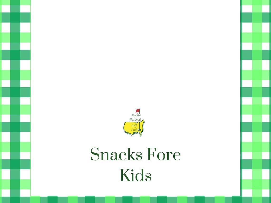 Masters Golf Party Food Signs, Food Tent Signs for Party, Editable Food ...