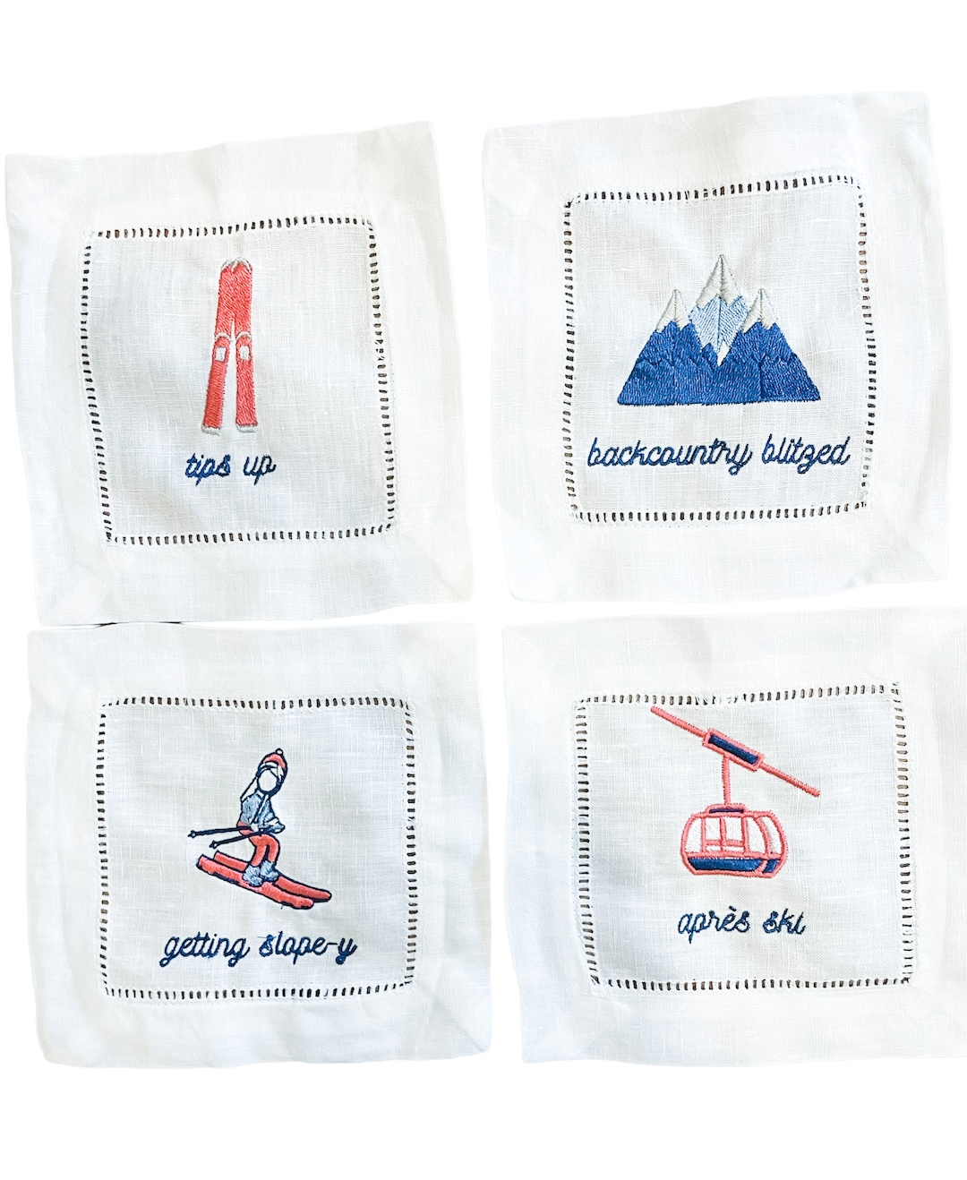 Funny Embroidered Cocktail Napkins (après Ski Cocktail Napkins) - Etsy