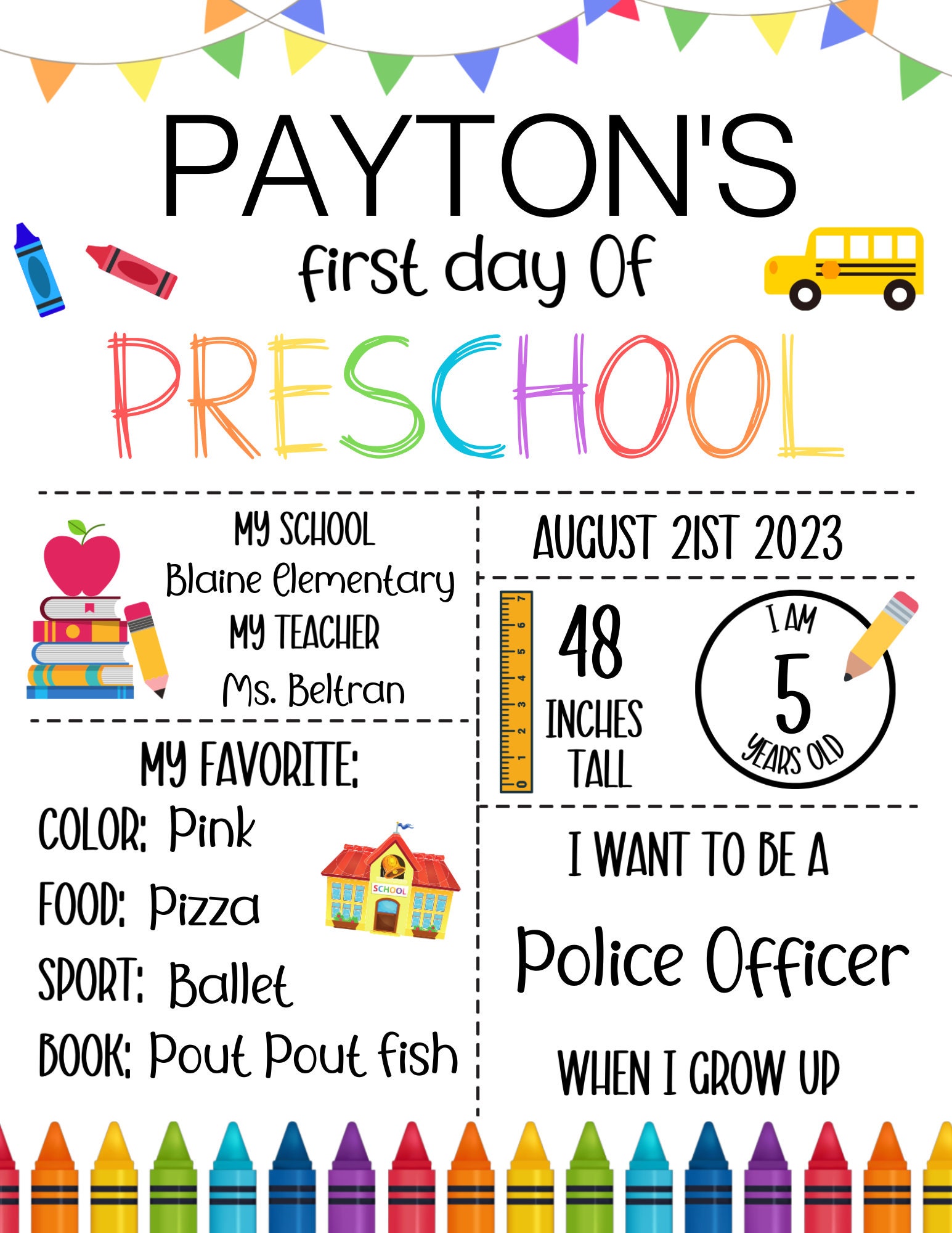 Printable First Day of School Sign, Editable First and Last Day of ...