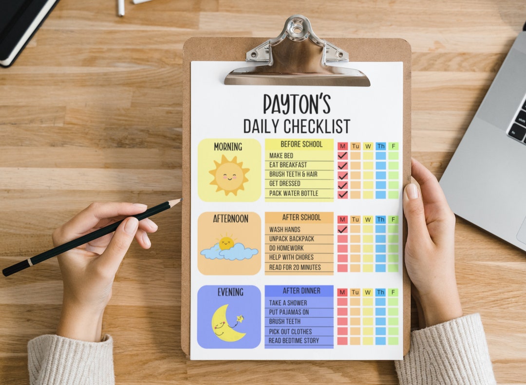 Kids Daily School Checklist Schedule Printable, Homeschool Planner to ...
