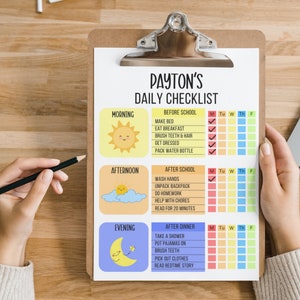 Kids Daily School Checklist Schedule Printable, Homeschool Planner to ...