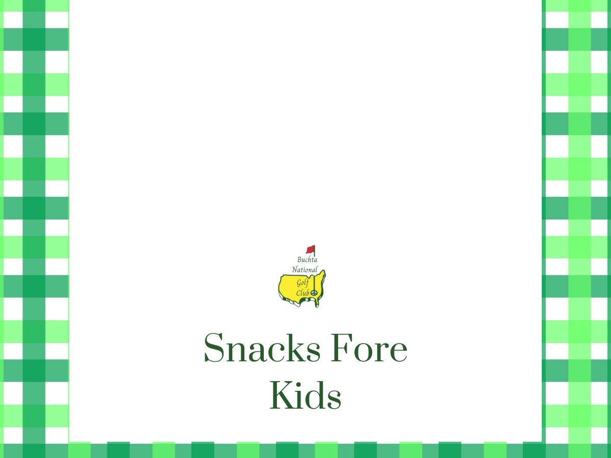 Masters Golf Party Food Signs, Food Tent Signs for Party, Editable Food ...