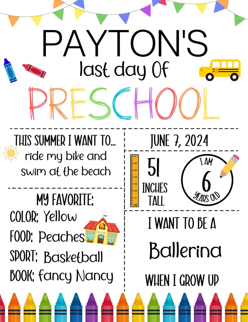Printable First Day of School Sign, Editable First and Last Day of ...
