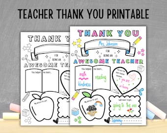 Teacher Appreciation Week Printable Teacher Appreciation Gift Thank You ...