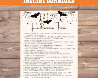 Halloween Trivia Game | Halloween Printable Party Games | Halloween ...