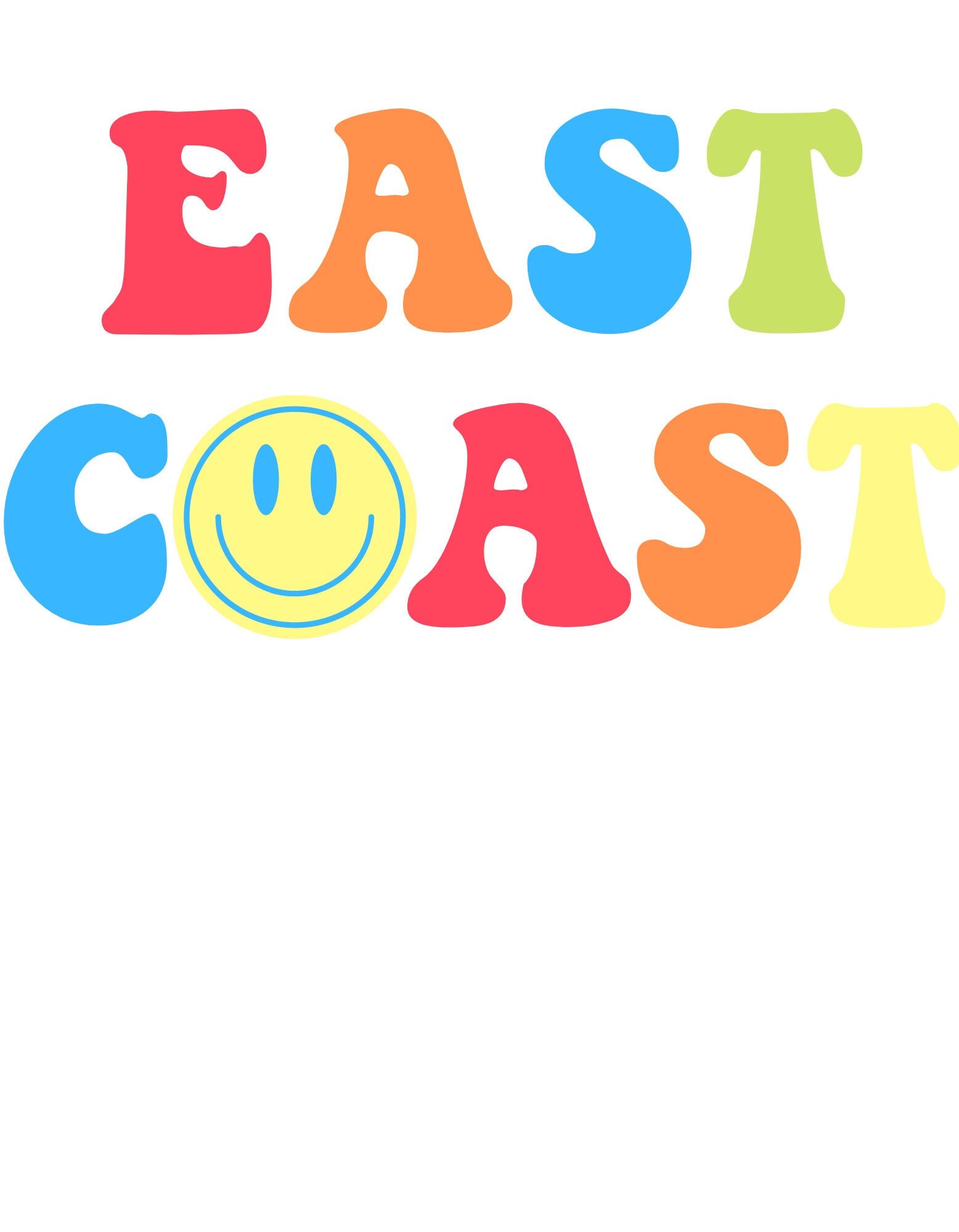 East Coast Retro Sublimation Design - Etsy