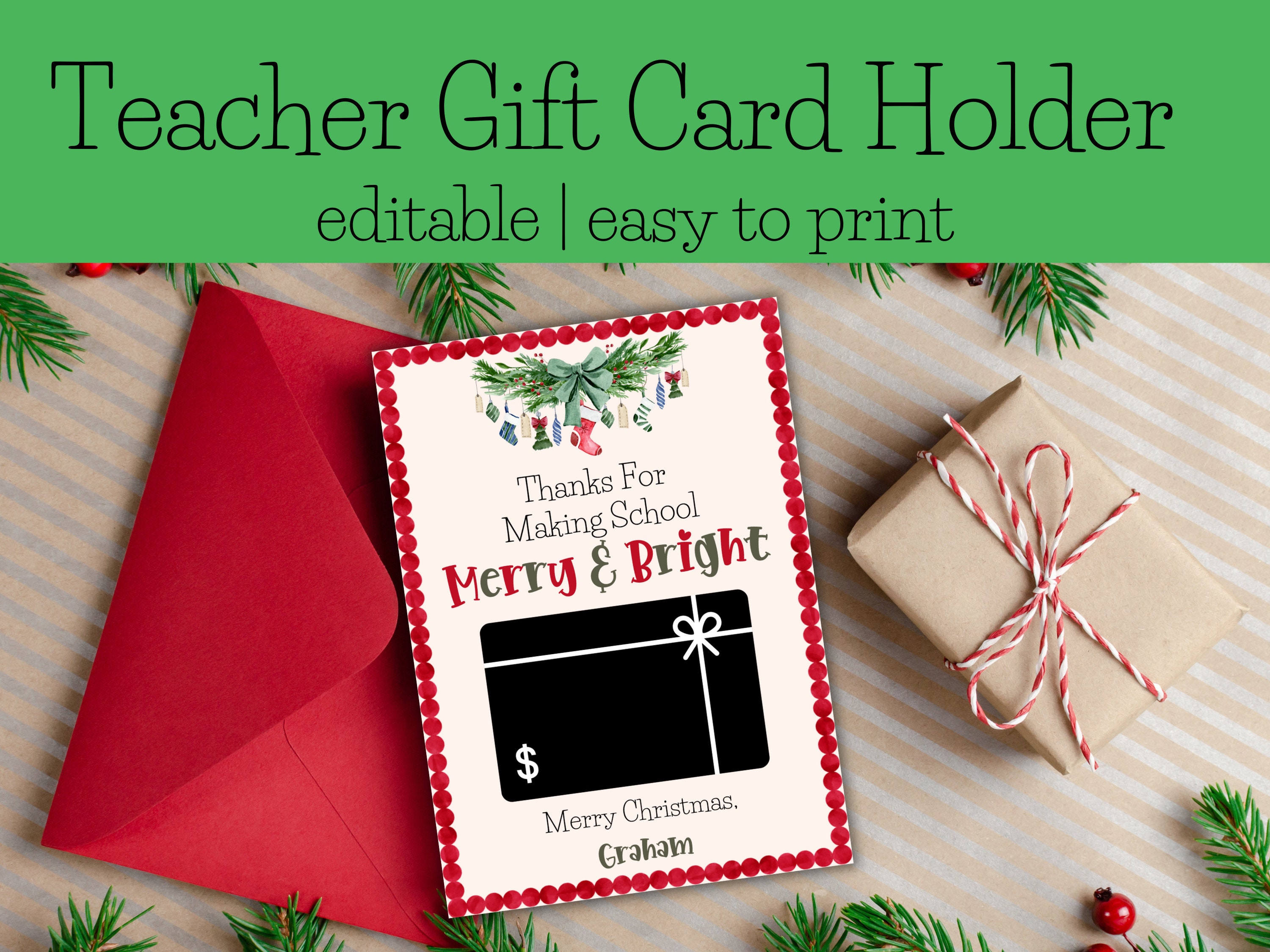 Printable Thank You for Making School Merry and Bright Gift - Etsy