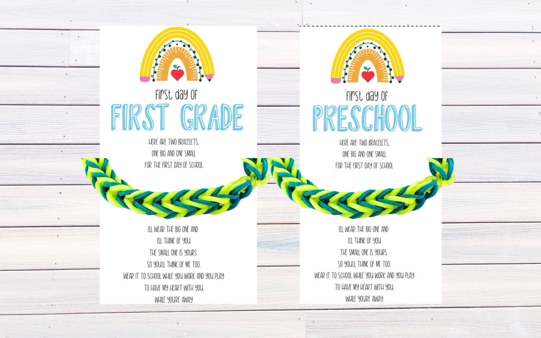 Back to School Bracelet Set Boy-first Day of Kindergarten-mommy and Me ...