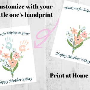 Mother's Day Craft Handprint Art Birthday Activity, Mothers Day Crafts ...