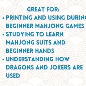 NEW 2025 Quick Visual Reference Guide to American Mahjong for Beginners ...