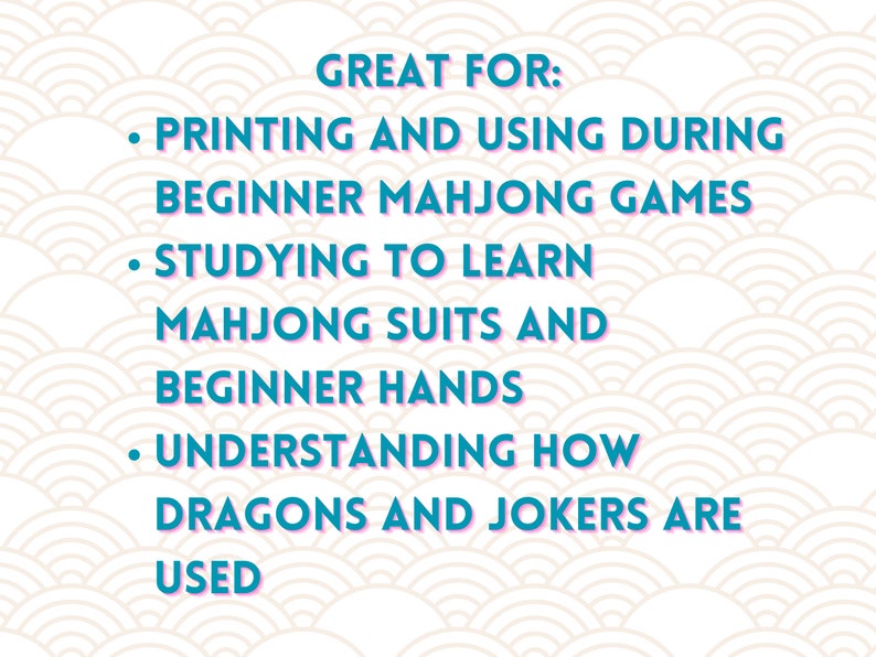 NEW 2025 Quick Visual Reference Guide to American Mahjong for Beginners ...