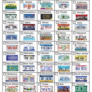 Road Trip License Plate Game- Kids Activity- Digital Download ...