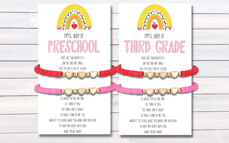 Back to School Bracelet Set-first Day of Kindergarten-mommy and Me ...