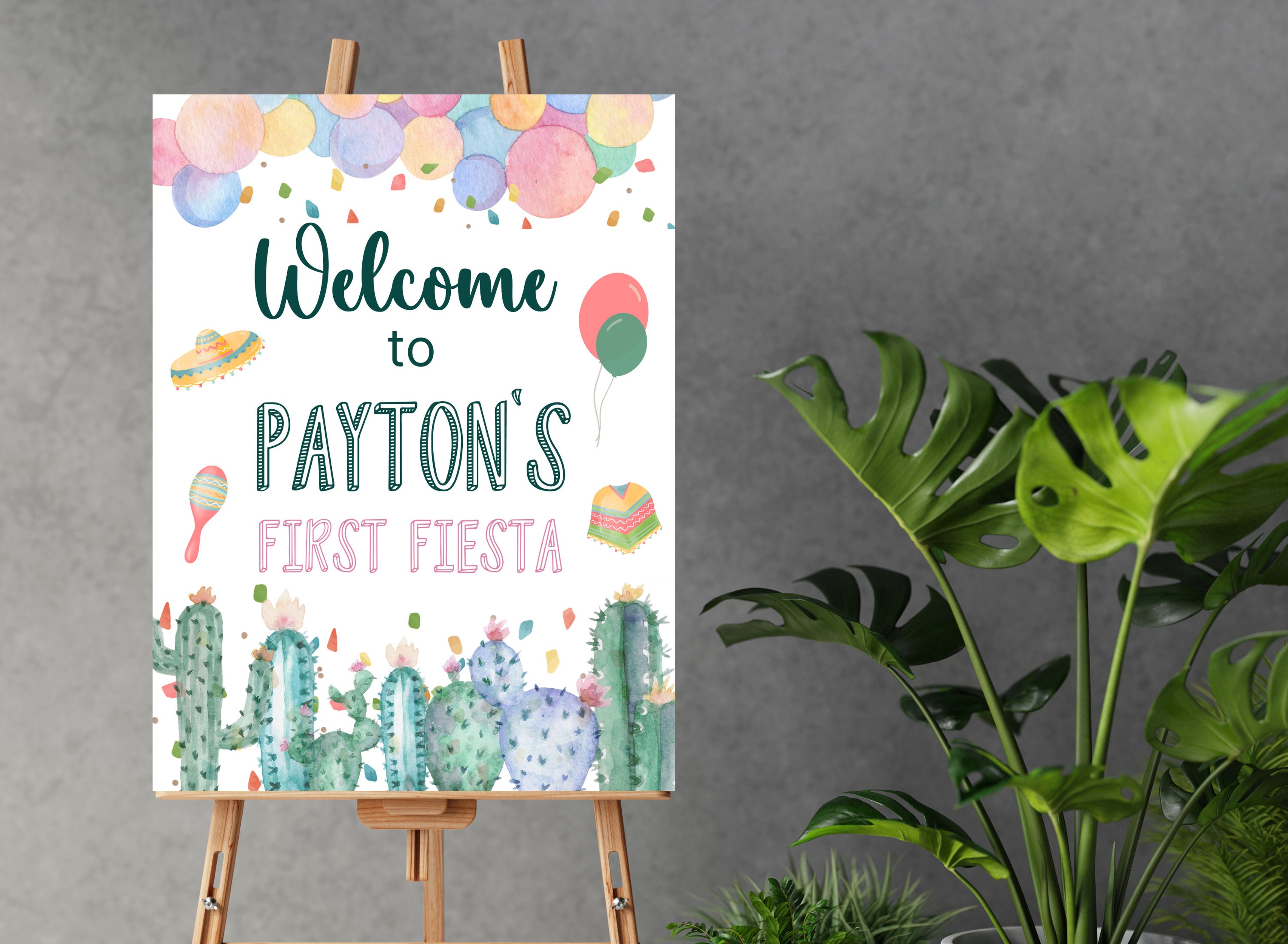 First Fiesta Welcome Sign, Editable Mexican First Fiesta Sign, Mexican ...