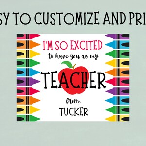 Back to School Teacher Gift Tag, Editable Template, Teacher ...