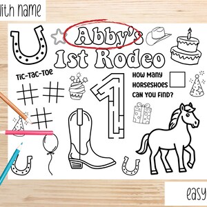 First Rodeo Party Activity Sheet | First Rodeo Party Favor | First ...
