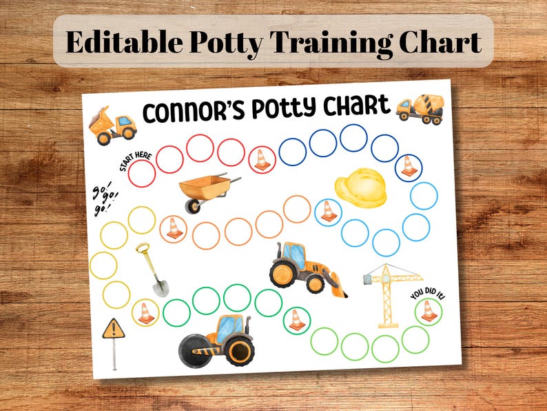 Editable Printable Potty Chart - Fun Toddler Potty Training ...