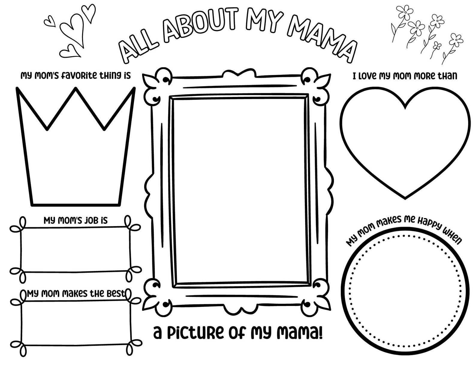 All About My Mom Printable, All About My Mom Gift, All About My Grandma ...