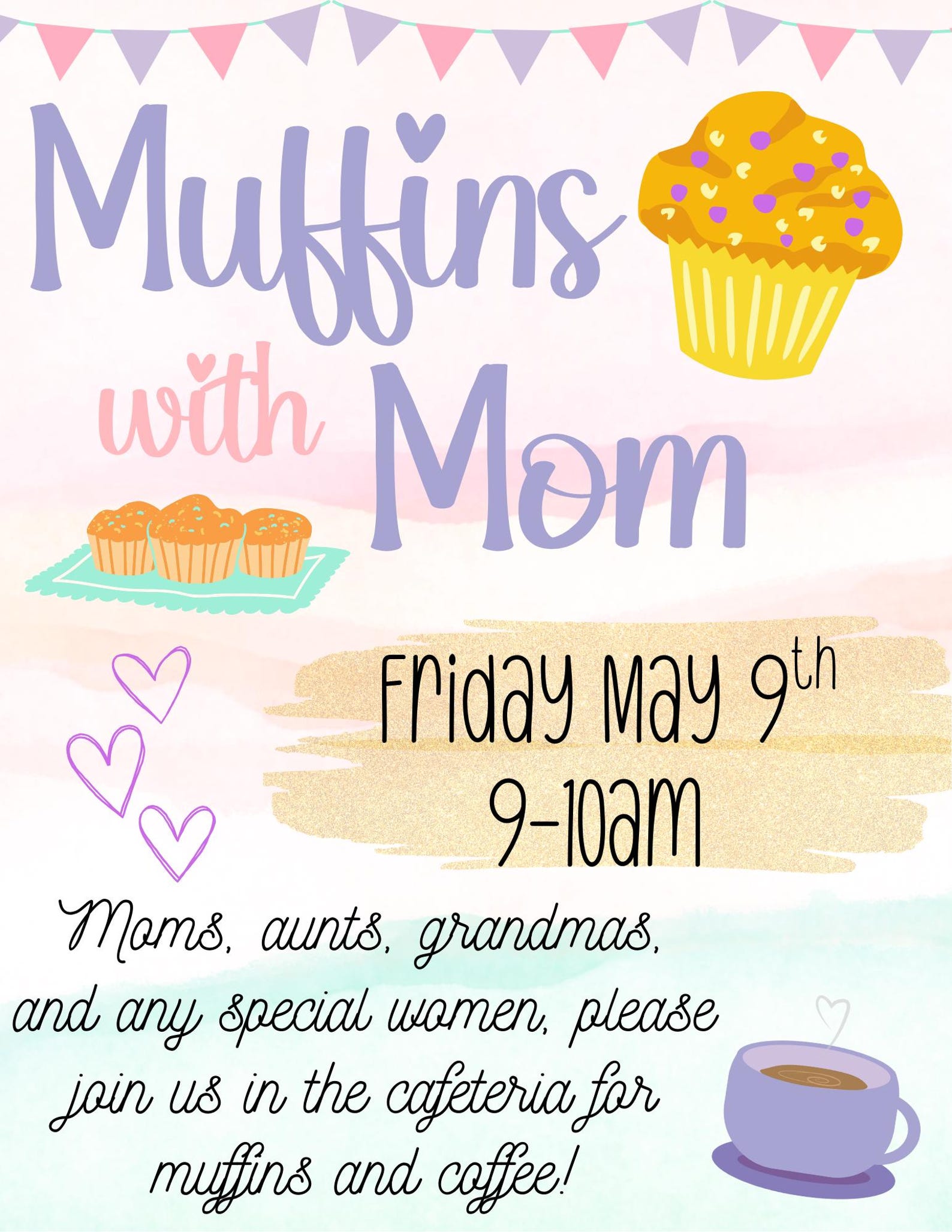 Muffins With Mom Template - Editable Muffins With Mom Flyer - Muffins ...