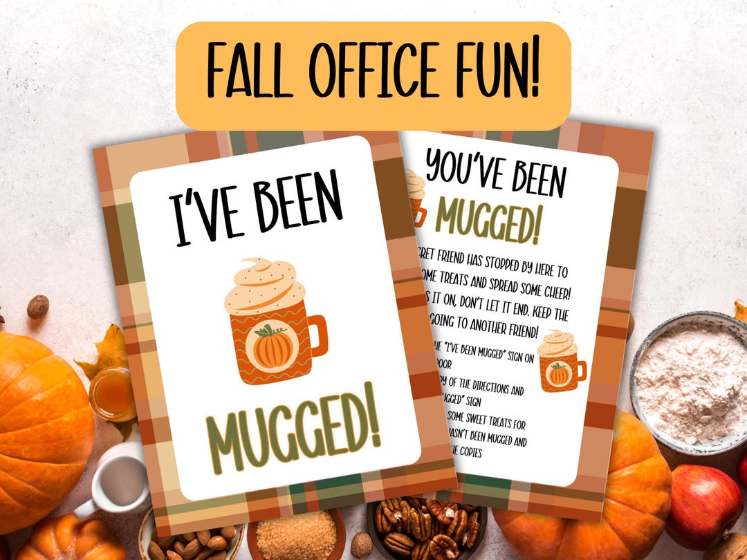 You've Been Mugged Printable, You've Been Mugged Office Game, Fall ...