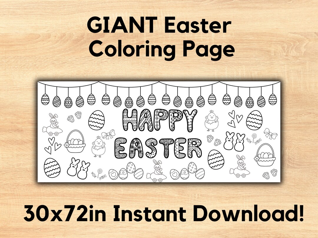 GIANT Easter Coloring Poster or Table Cover | Custom Paper Easter ...