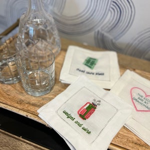 Funny Embroidered Cocktail Napkins (golf Cocktail Napkins) - Etsy