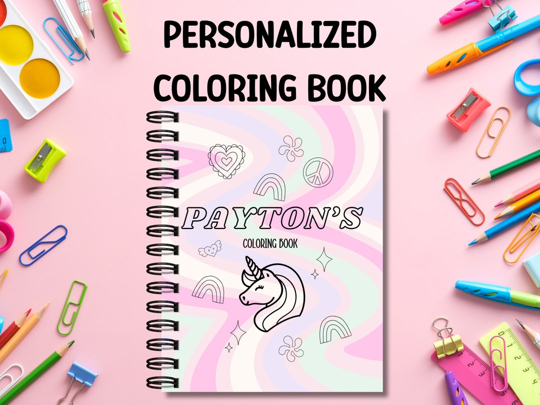 Personalized Kids Coloring Book, Name Coloring Book, Coloring Book Gift ...
