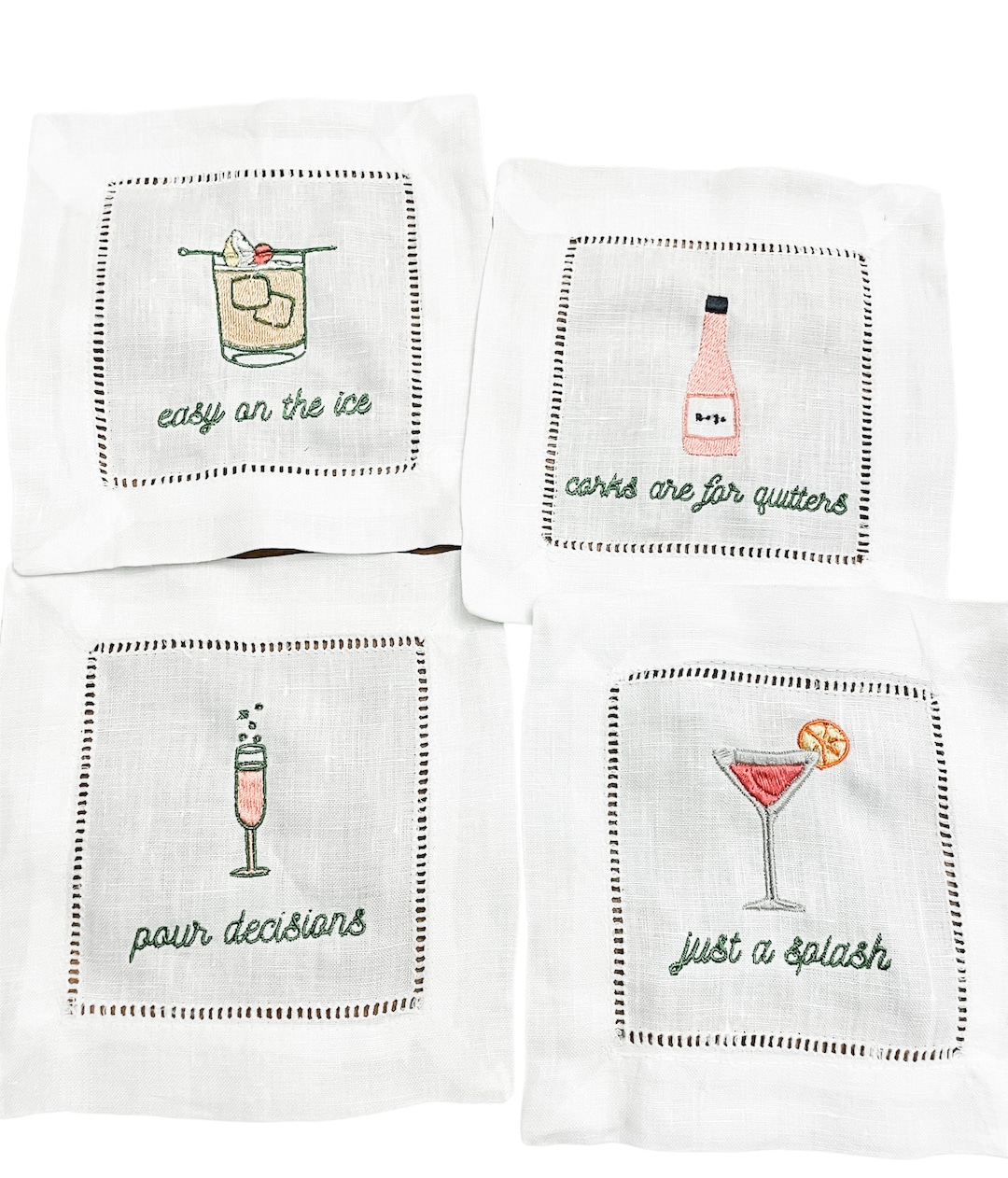 Funny Embroidered Cocktail Napkins (boozy Cocktail Napkins) - Etsy