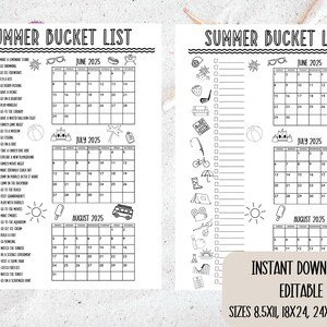 Summer Activity Calendar, Summer of Fun Coloring Poster, Big Summer ...