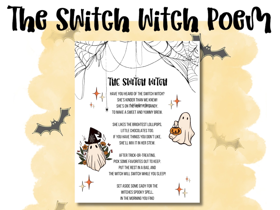 Switch Witch Poem, Switch Witch Halloween, Halloween Activity ...